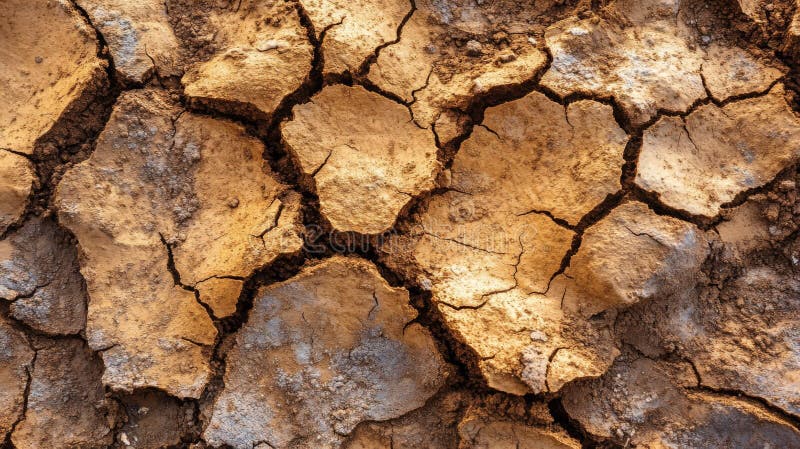 Cracked Dry Earth Showing Texture and Aridity Stock Illustration ...
