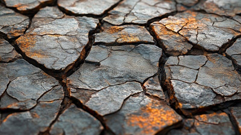 Cracked Dry Earth with Sunlight Casting Shadows Stock Image - Image of ...