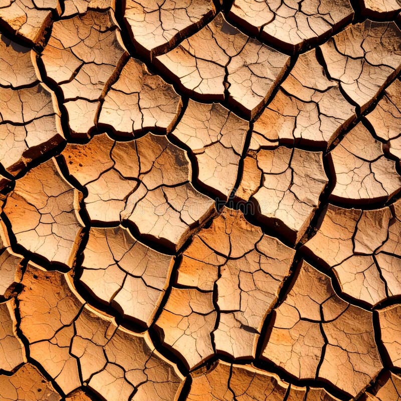 Cracked Dry Earth Texture Brown Arid Desert Soil Stock Illustration ...