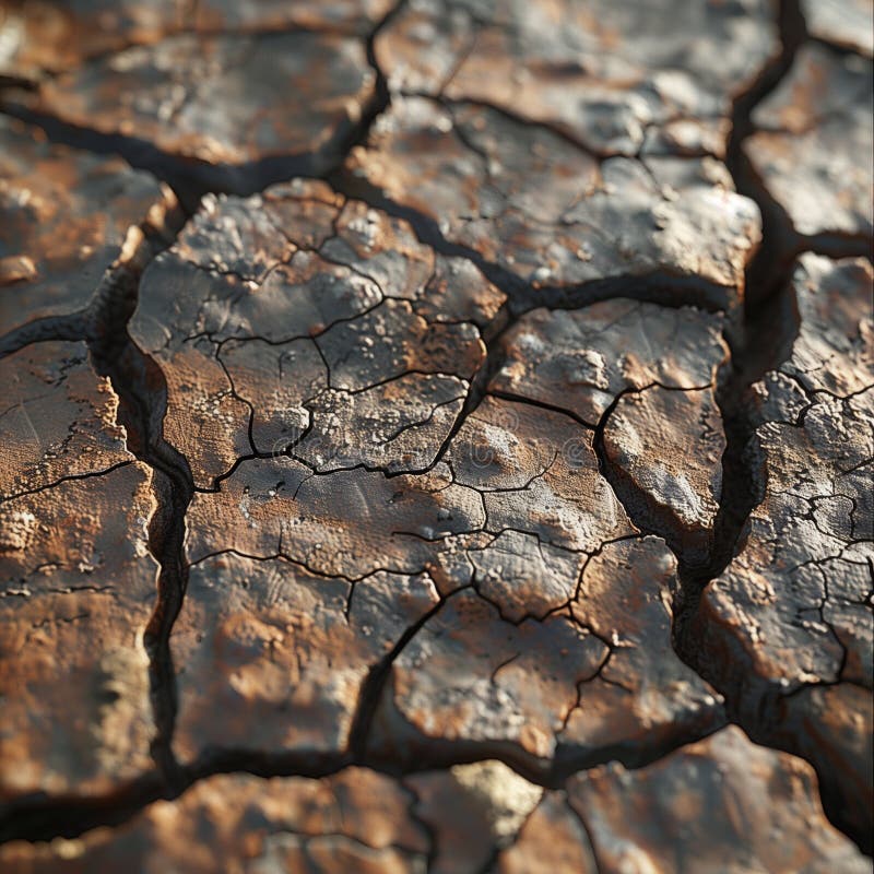 Cracked Dry Earth Texture with Deep Fissures and Rugged Surface Stock ...