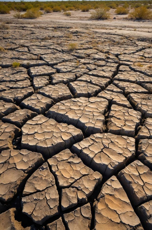 Cracked Earth Texture: Dry, Parched Land Surface in Desert Stock ...
