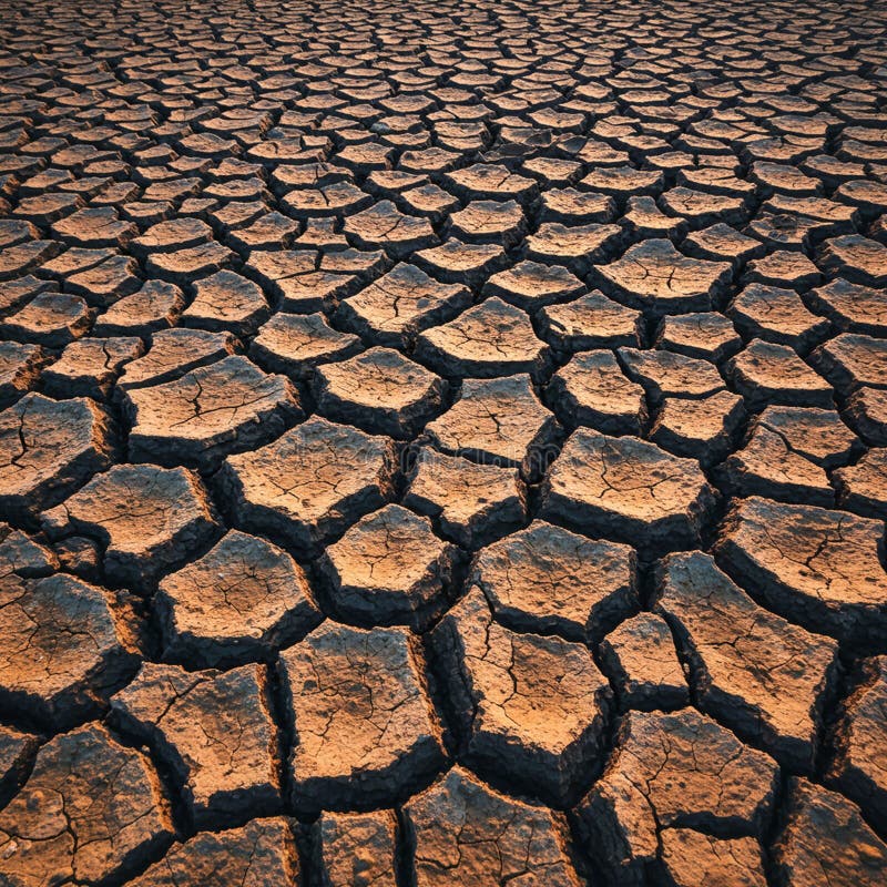 Cracked, Dry Soil with Irregular Patterns Indicative of a Drought ...