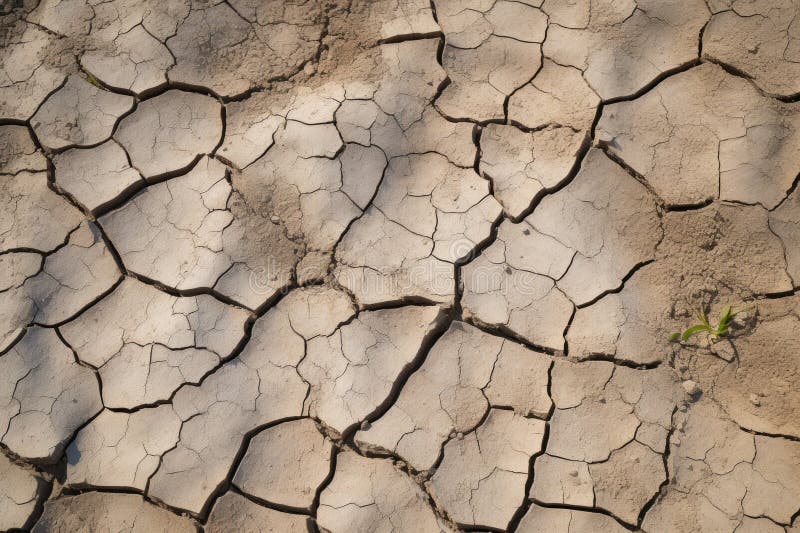 A Cracked, Dry Soil Surface, Representing Drought Conditions Stock ...