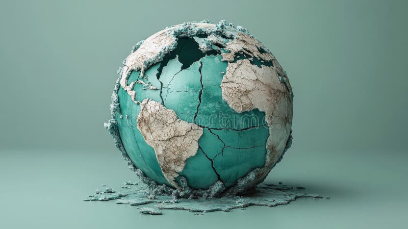 Cracked Earth with a Globe Symbolizing Environmental Challenges and ...