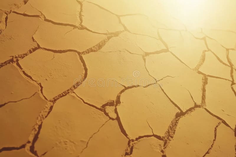 Cracked Earth Landscape in Natural Sunlight Highlighting Climate Impact ...