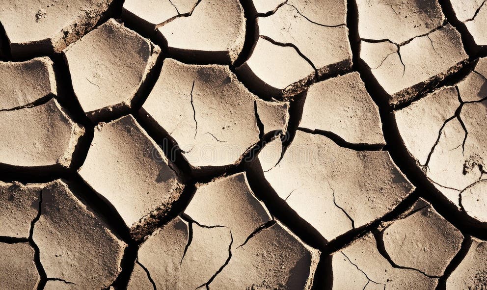Cracked Earth in a Parched Landscape Symbolizes the Devastating Effects ...