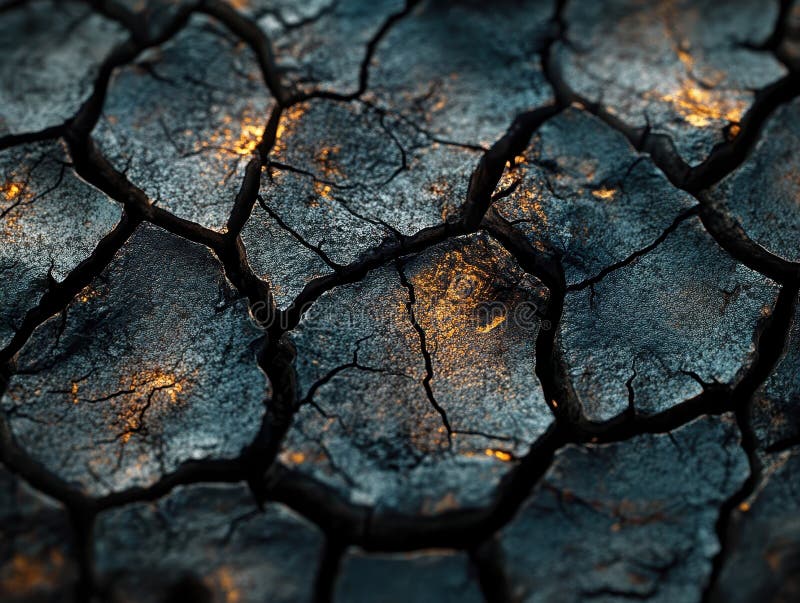 Cracked Earth Pattern Dry Soil, Desert Landscape, Dramatic Lighting ...