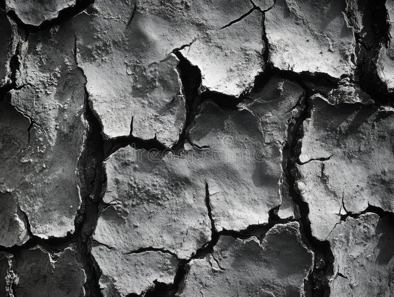 Cracked Earth Patterns in Black and White Texture Showcase Natural ...