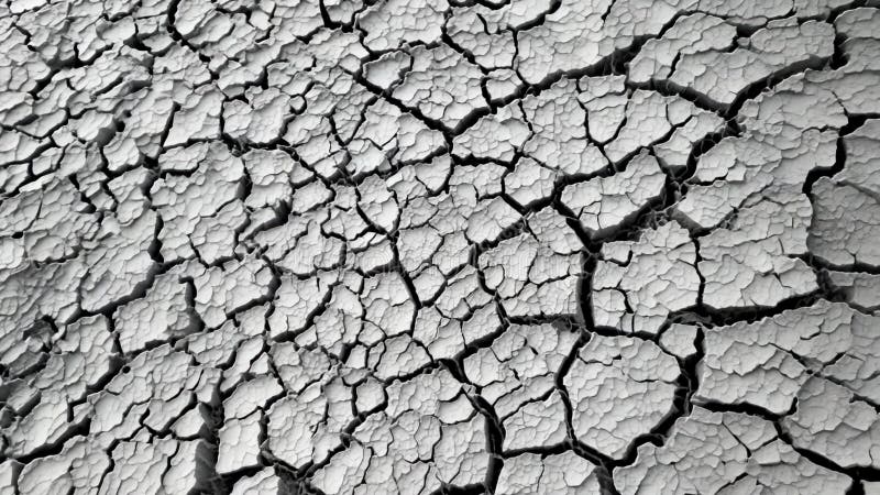 Cracked Earth Patterns Reflecting Drought Conditions in a Desert ...