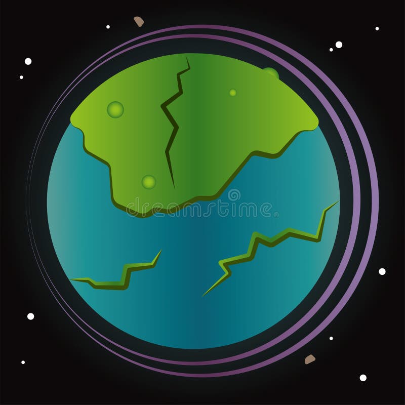 Cracked Earth Planet View. Vector Stock Illustration - Illustration of ...