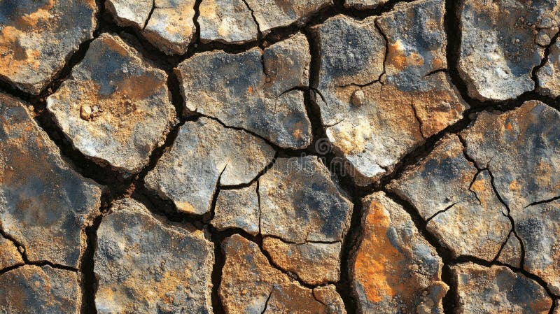 Cracked Earth Showing Drought and Aridity Stock Illustration ...