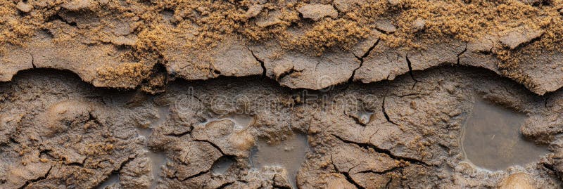 Cracked Earth Surface with Dried Mud and Rich Textured Layer Showing ...