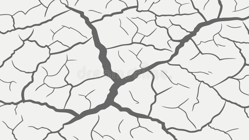 Cracked Earth Surface, Drought and Environmental Damage, Vector Design ...