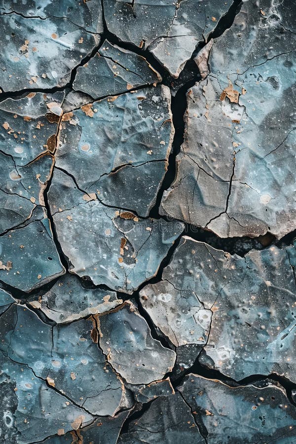 Cracked Earth Texture with Blue and Brown Tones - Abstract Natural ...