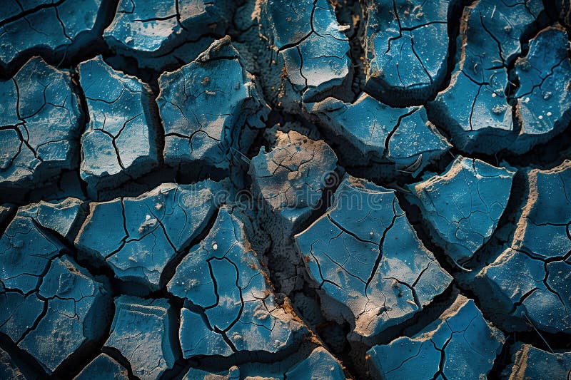 Cracked Earth Texture in Blue Tones, Resembling a Boiling Planet ...