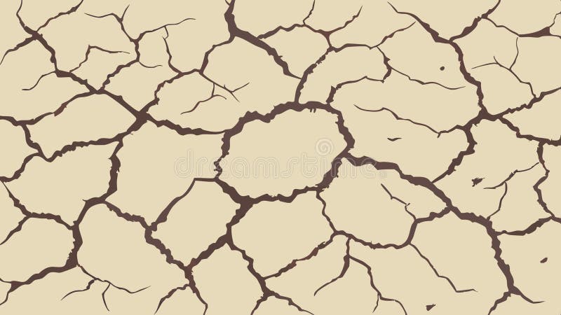 Cracked Earth Texture, Dry Arid Ground Pattern Design. Vector Design ...