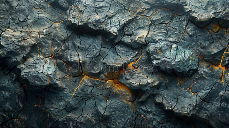 Cracked Earth Texture with Glowing Fissures Stock Image - Image of ...