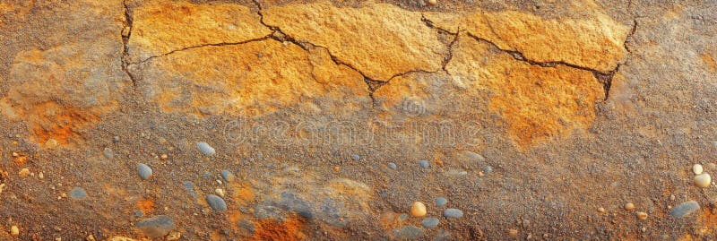 Cracked Earth Texture with Pebbles Showcasing Natural Erosion Patterns ...