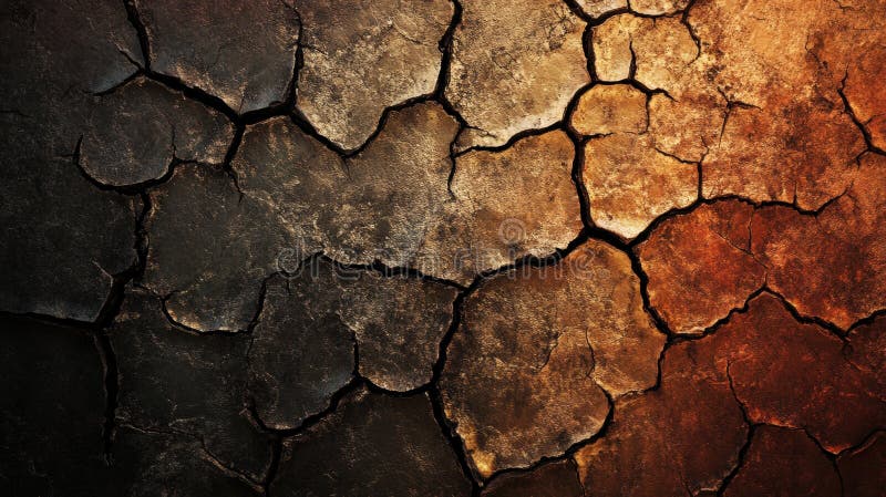 Cracked Earth Texture Showcases Stunning Blend of Dark and Warm Tones ...