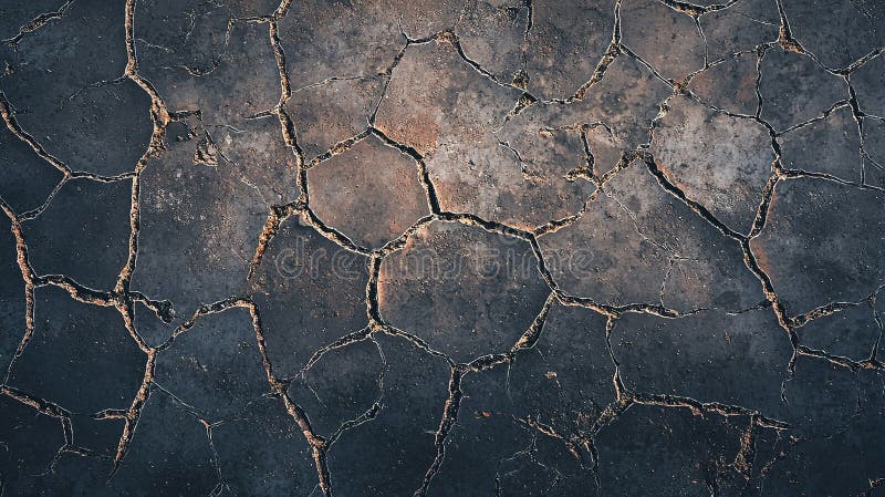 Cracked Earth Texture Showcasing Dry Terrain Under Sunlight in a ...