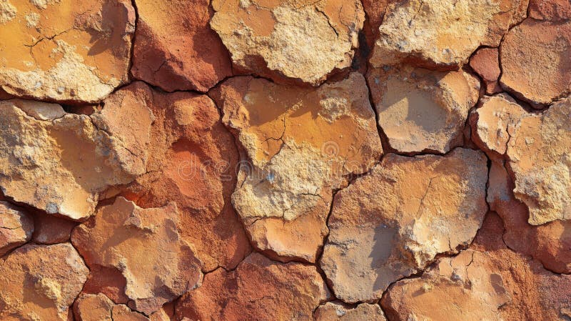 Cracked Earth Texture Shows Dried Clay Surface Stock Illustration ...