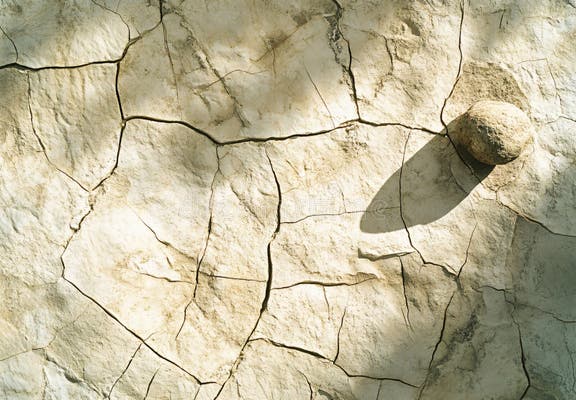 Cracked Earth Texture with Stone and Shadow High Quality Image Stock Illustration - Illustration ...