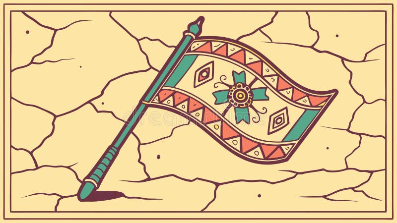 Cracked Earth and Tribal Pattern Flag Illustration, Vector Design ...