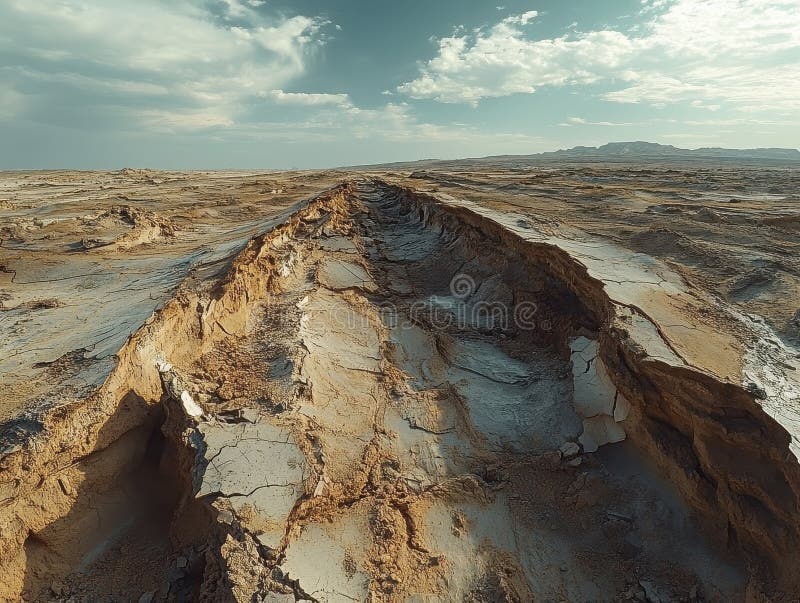 Cracked Earth Under Dry Sky: Nature Patterns, Arid Land, Texture Stock ...