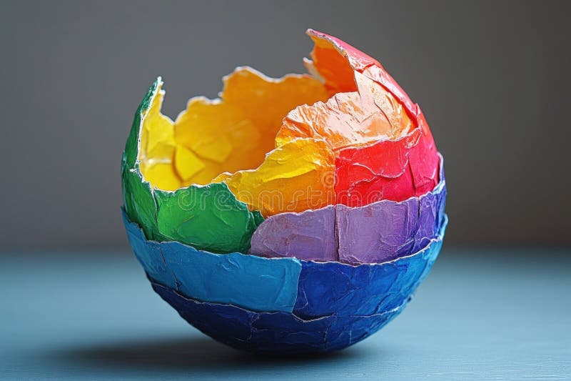 A Cracked Easter Egg with Colorful Insides, Playful and Festive ...