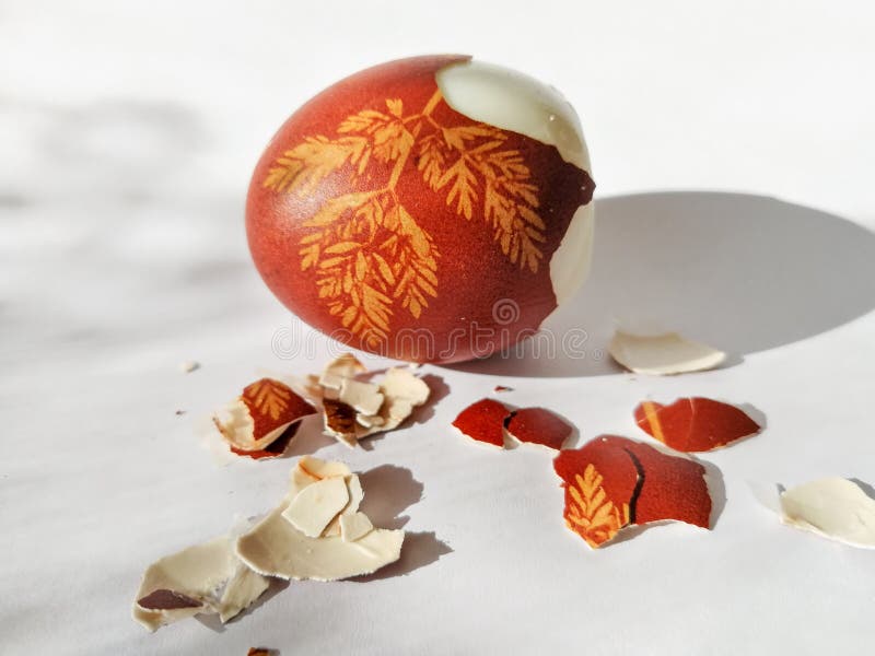 Cracked Easter Egg Isolated on the White Stock Image - Image of ...