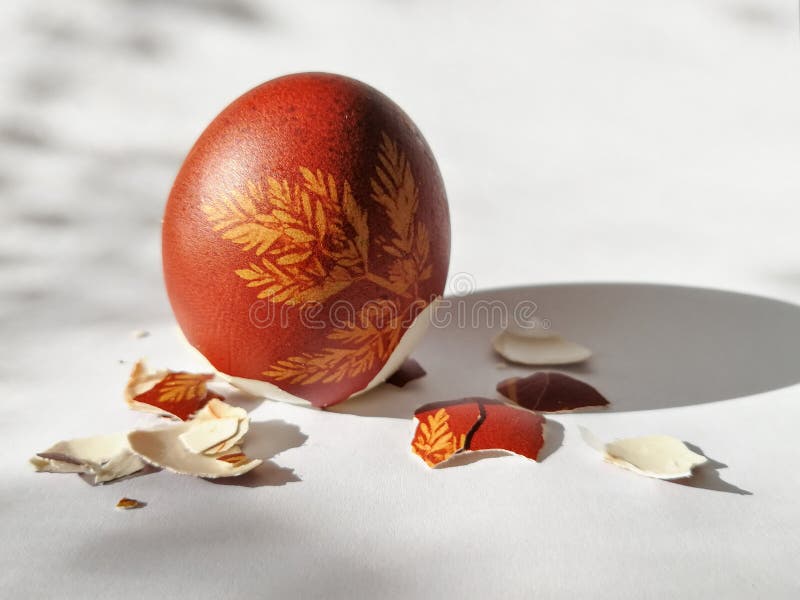 Cracked Easter Egg Isolated on the White Stock Image - Image of ...