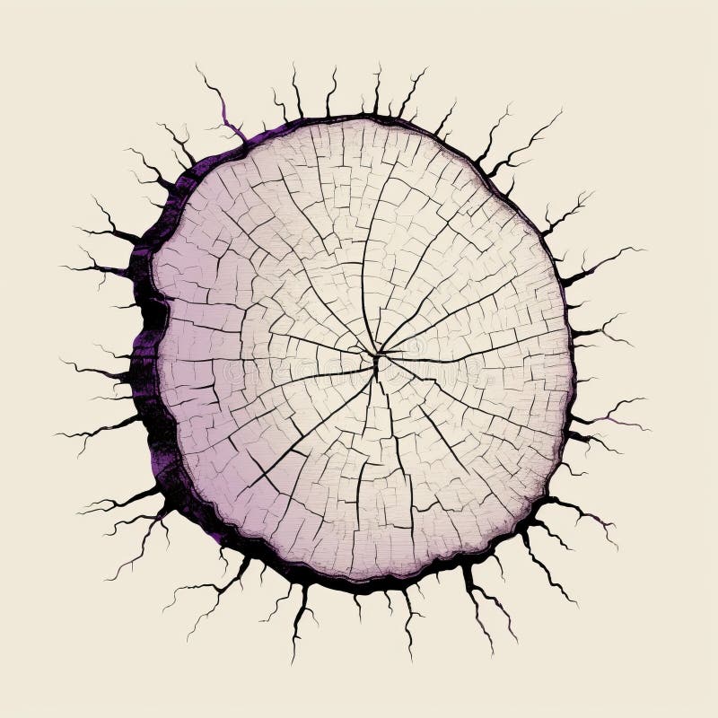 Cracked Edge Tree: a Hyper-detailed Illustration with Rustic Texture ...