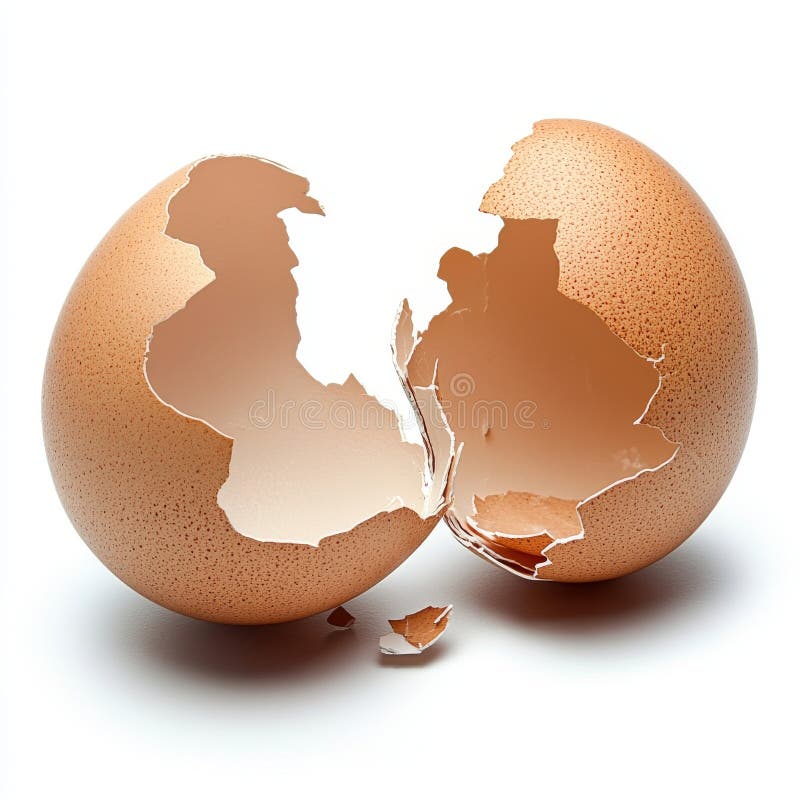 Cracked Egg Shell Brown Color Isolated Transparent Background Stock ...