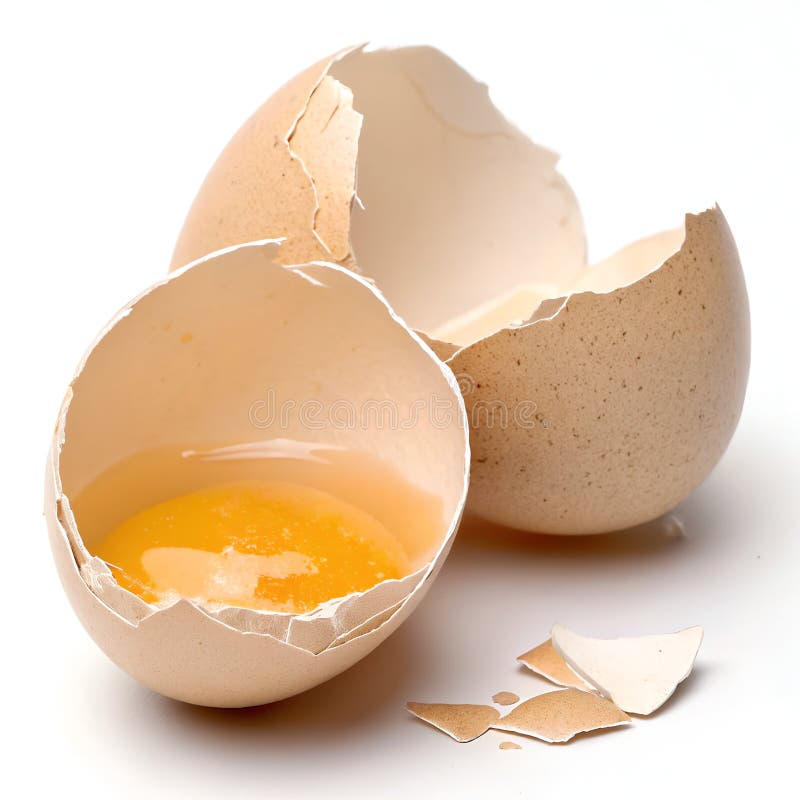 Cracked Egg Shell Isolated on White Background Stock Illustration ...