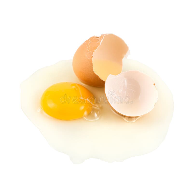 Cracked Egg Shell With Yolk And Protein Stock Image - Image of natural ...