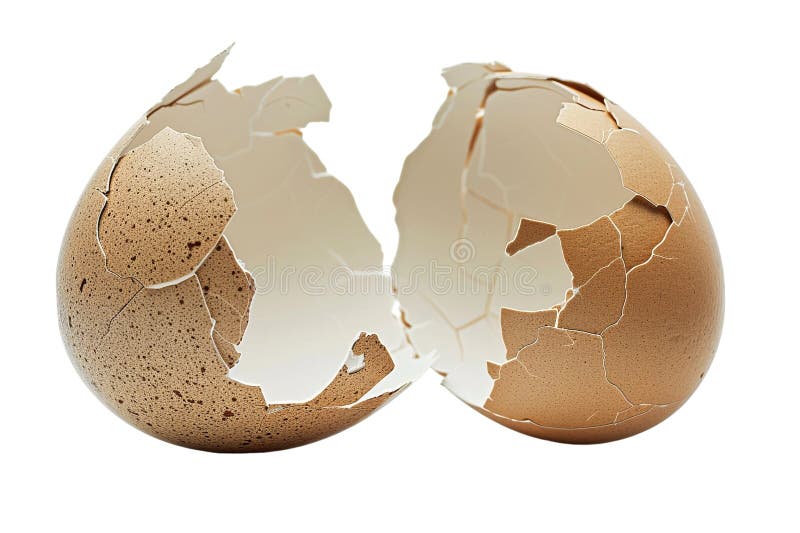 Cracked Eggshell on Transparent Background Stock Illustration ...
