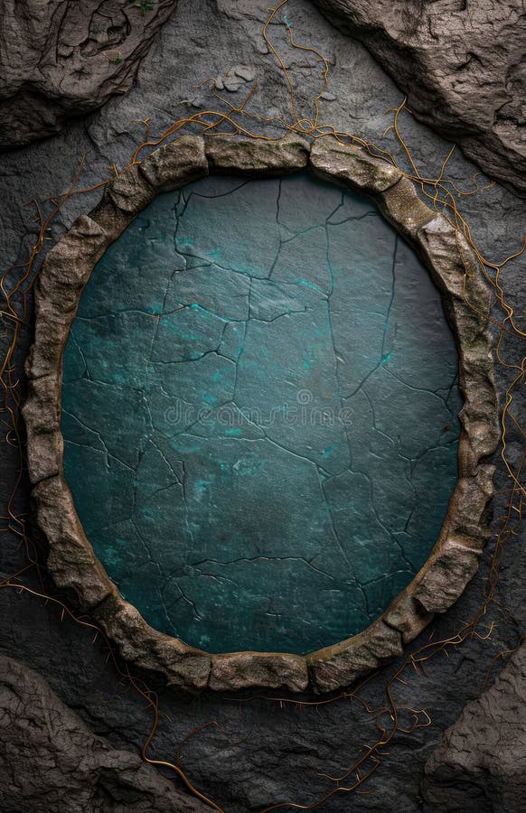 Cracked Emerald Gem in Rocky Cave Stock Illustration - Illustration of ...