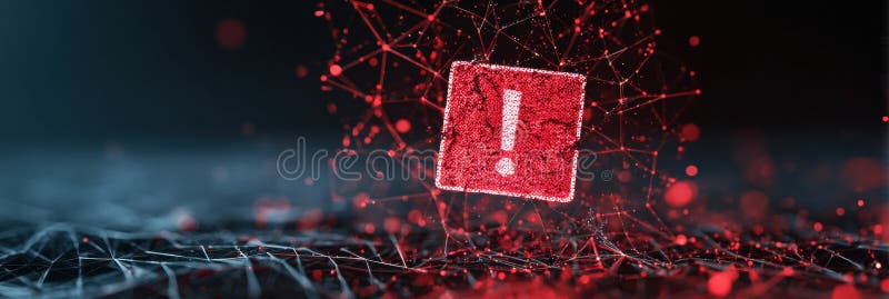 Cracked Error Icon Hovering Above Dark Abstract Texture with Clean ...