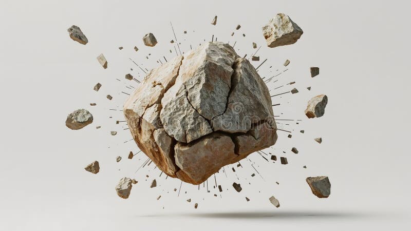 Large Floating Cracked Rocks Stock Illustrations – 7 Large Floating ...