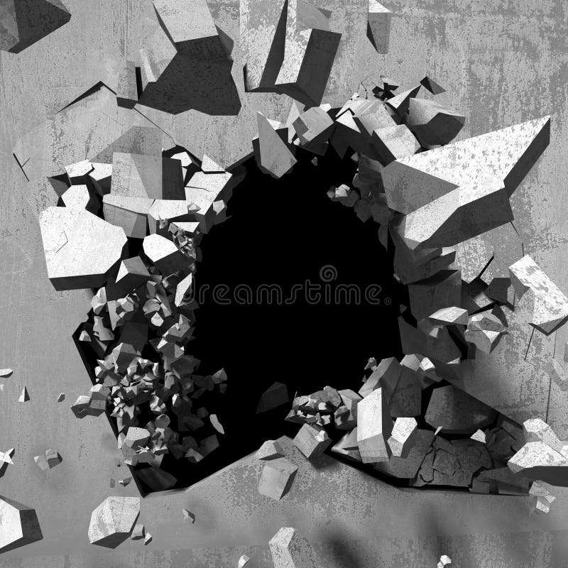 Cracked Explosion White Destruction Surface Abstract Background Stock ...