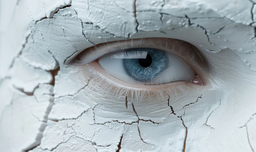 Cracked Eye with Icy Texture Stock Illustration - Illustration of ...