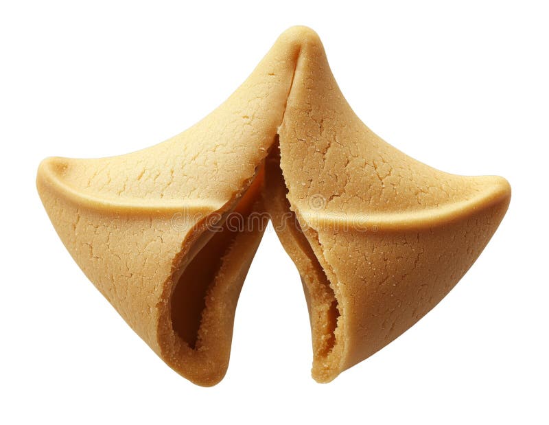A Cracked Fortune Cookie, Revealing Its Inside, is Isolated on a ...
