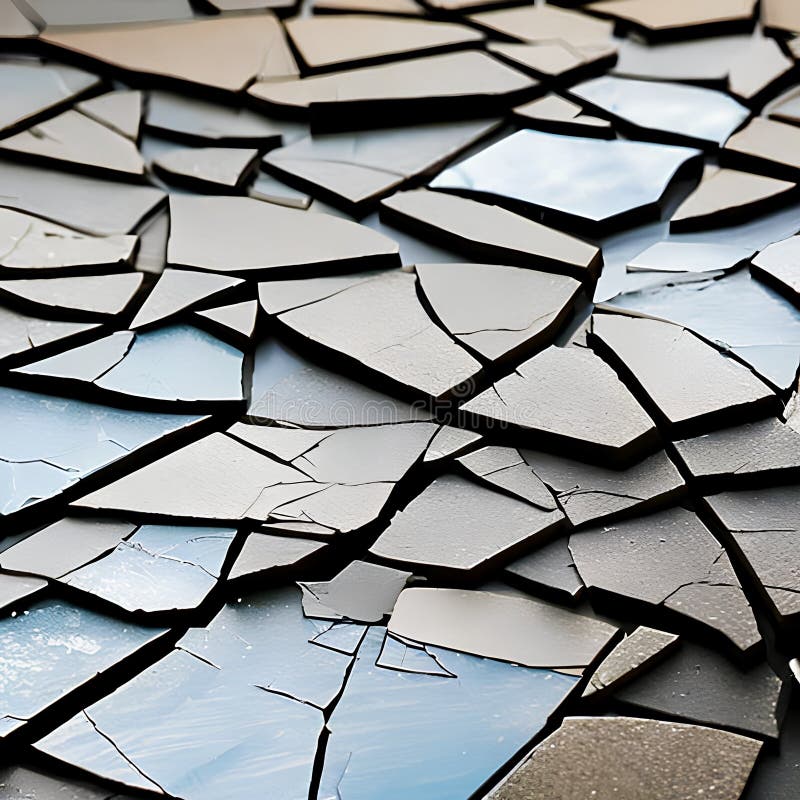 A Cracked and Fragmented Texture with Broken Glass and Shattered ...