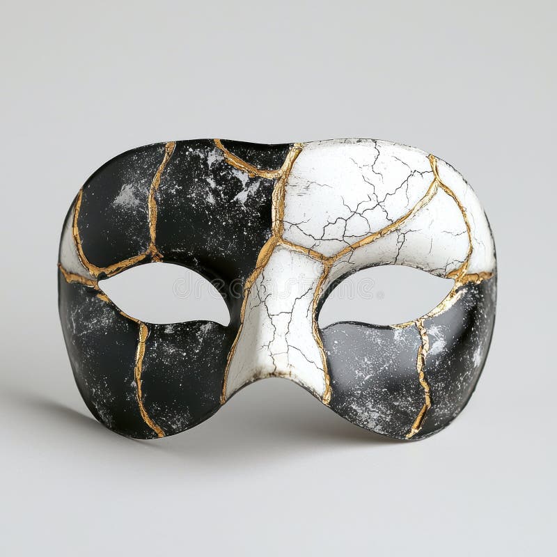 Cracked and Gilded Masquerade Mask Stock Illustration - Illustration of ...