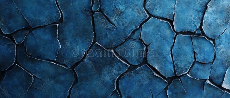 Cracked Glacier Ice Showcasing Deep Blue Textures and Jagged Edges in ...