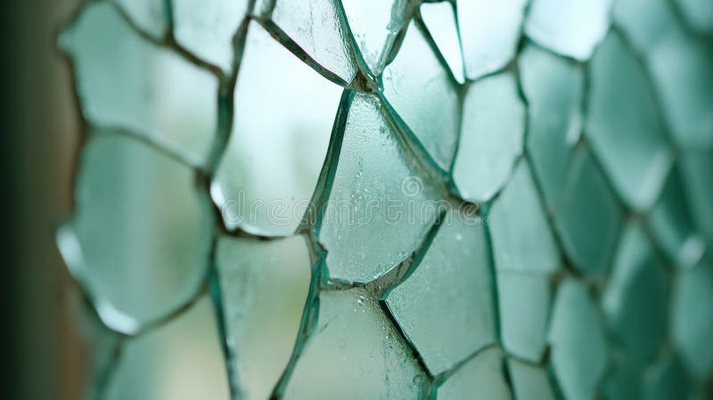 Cracked Glass with Intricate Patterns Creates a Striking Visual Effect ...