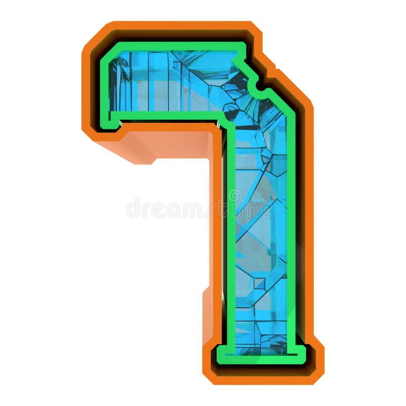 Cracked Glass Number.Rendered 3D Illustration. Stock Illustration ...
