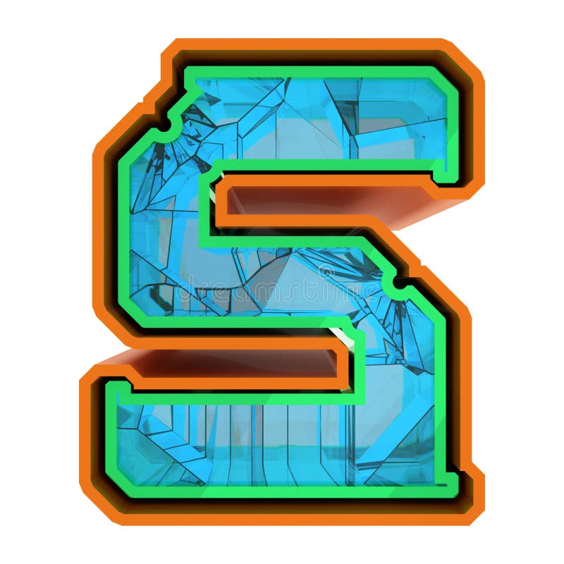 Cracked Glass Number.Rendered 3D Illustration. Stock Illustration ...