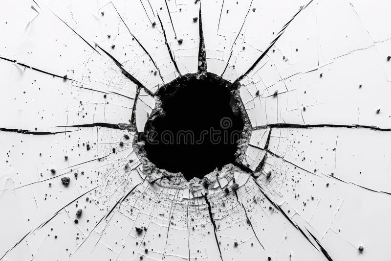 Cracked Glass Panel Isolated Against White Backdrop for Striking Visual ...