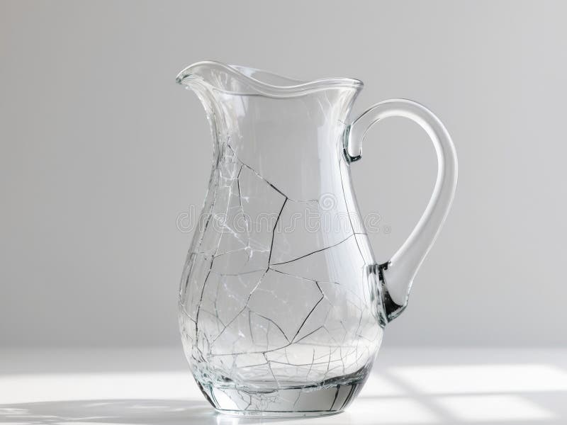 Cracked Glass Pitcher for Creative Design Projects Stock Photo - Image ...